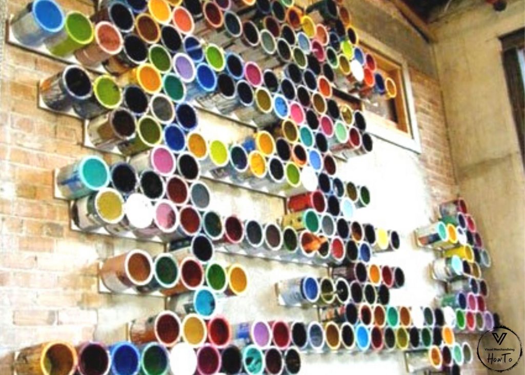 VMHT-Color Blocking wall display - visualmerchandisinghowto.com