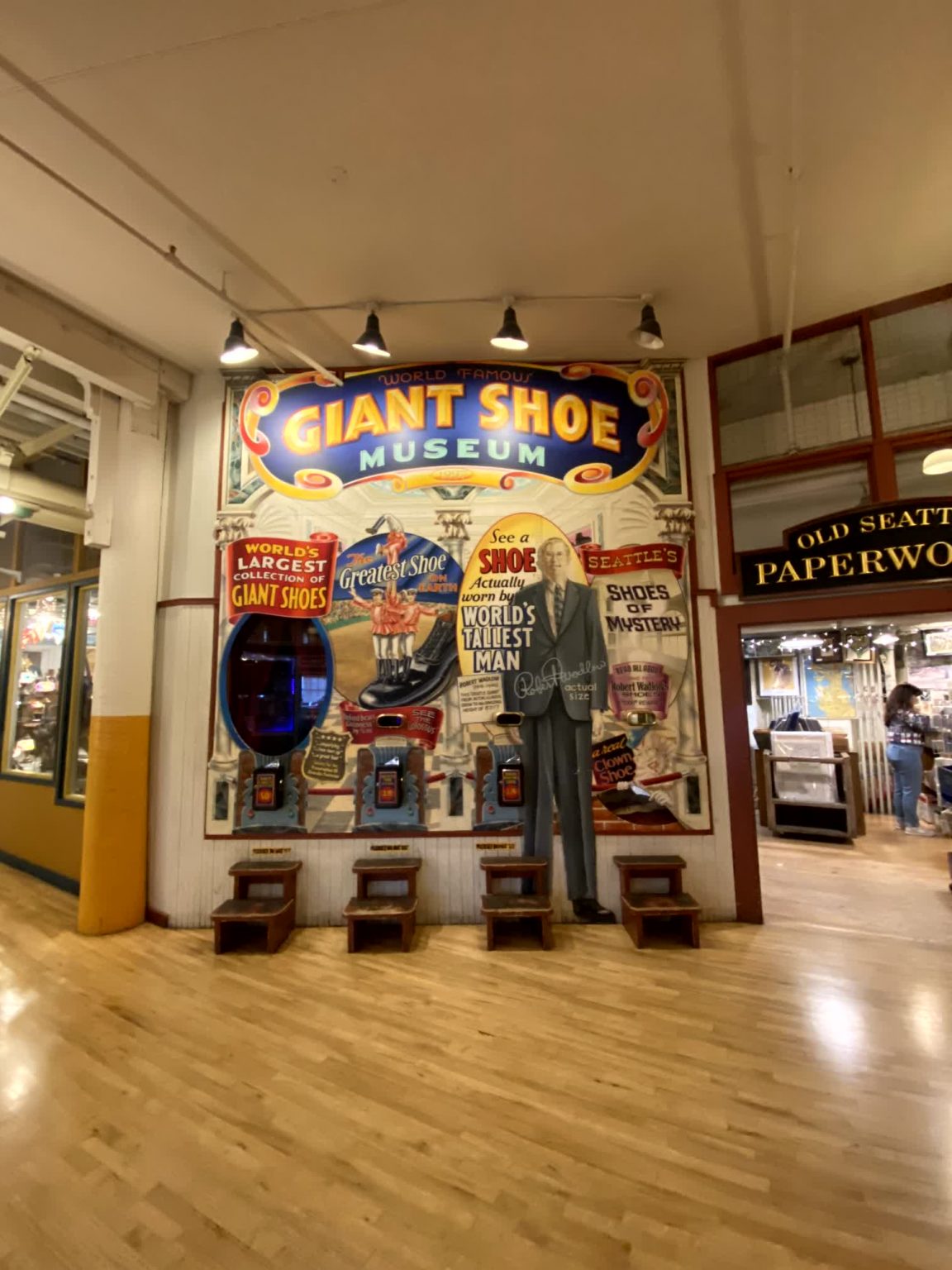 Giant Shoe Museum Wall Display at Pikes Place Market in Seattle ...